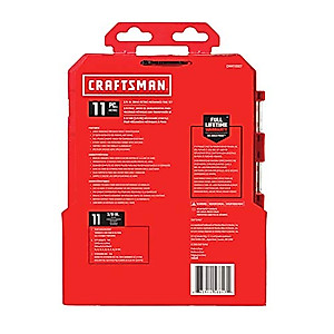 CRAFTSMAN Socket Set with Ratchet, Metric, 3/8-Inch Drive, 11-Piece Set (CMMT12027)