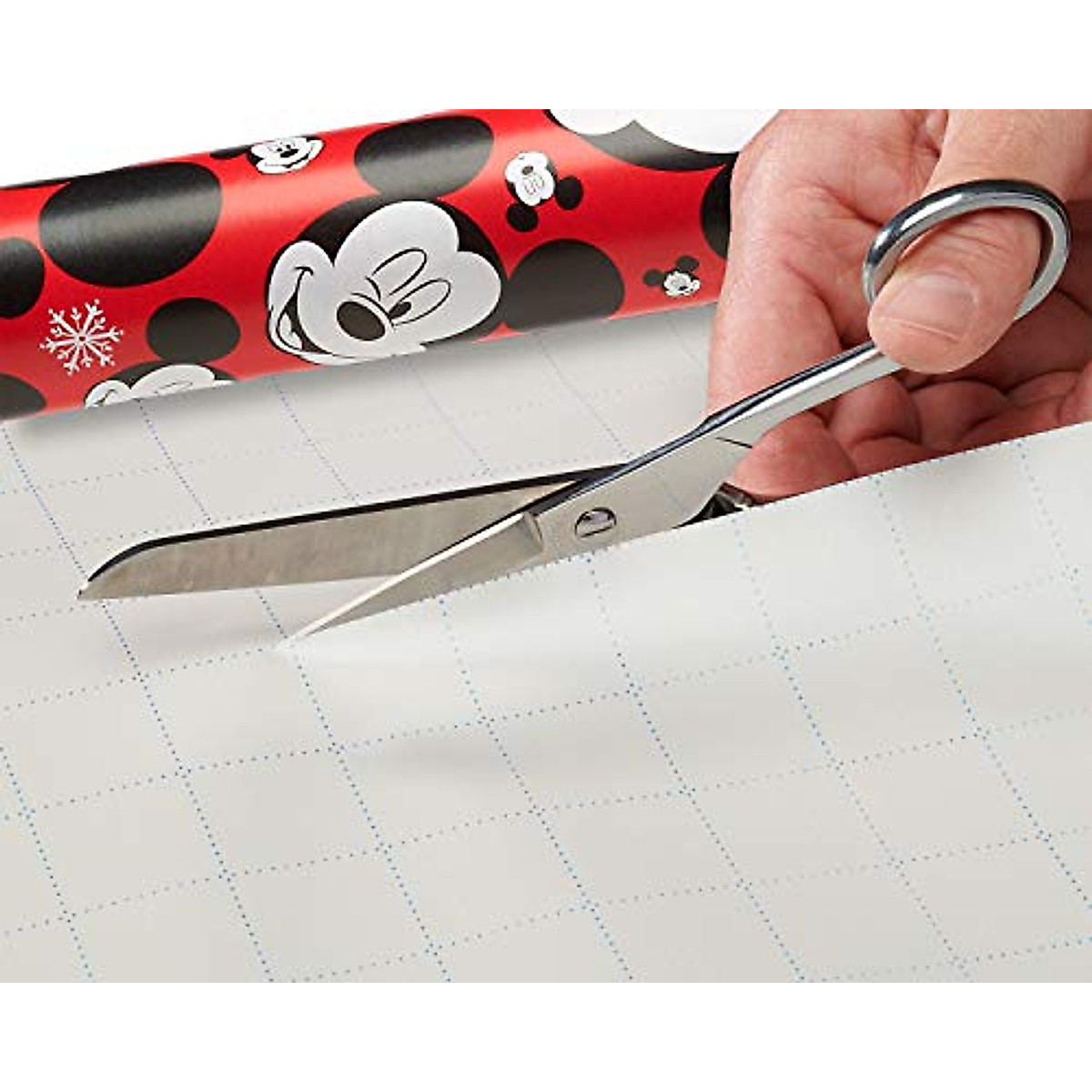 American Greetings Disney Christmas Wrapping Paper with Cut Lines Bundle, Mickey Mouse (3 Rolls, 105 sq. ft.)
