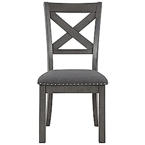 Signature Design by Ashley Myshanna Dining UPH Side Chair (2/CN), 20"W x 24"D x 38"H, Antique Gray