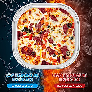 100 Set Aluminum Foil Baking Cups 10 oz Cupcake Liners with lids Disposable Mini Dessert Cups Cupcake Ramekins Containers Square for Cake Muffin Souffle Pudding Wedding Birthday Favor