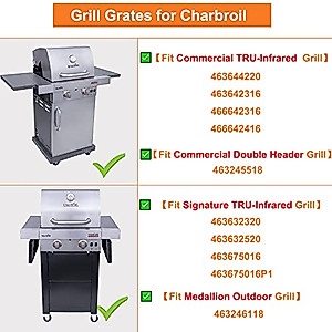 BBQ Future 17" Grill Grates for Charbroil 2-Burner Tru-Infrared Gas Grills 463644220 463642316 463632320 463632520, Cast Iron Cooking Grid Replacement Part G369-0030-W2 for Charbroil Grill Parts