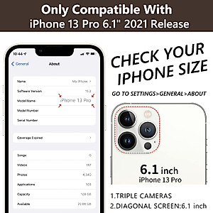 Keallce Case for iPhone 13 Pro 6.1'' 5G, Flip Leather Wallet Case with Card Slots, Stand Ring Holder Kickstand, Protective Folio Phone Cover for Women Ladies Compatible with iPhone 13 Pro 2021, Blue