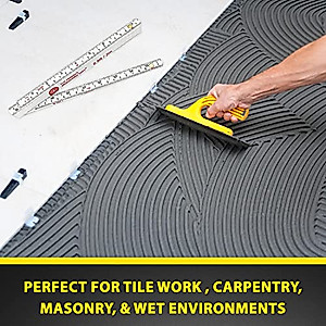 Perfect Measuring Tape Co. FR-72 Carpenter's Folding Rule Lightweight Composite Construction Ruler (Folding Yard Stick) with Easy-Read Inch Fractions - 6.5ft / 2m