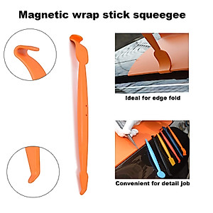 FOSHIO Car Vinyl Wrap Tool Kit 7 in 1 Flexible Magnetic Micro Stick Squeegee Curves Slot Tint Tool Kit with 14 Working Angles Fit for Installing All Contour Vehicle Wraps & Auto Stickers