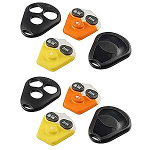Key Fob Keyless Entry Remote shell Case & Pad fits Viper EZSDEI474V - 3 Button, Set of 2