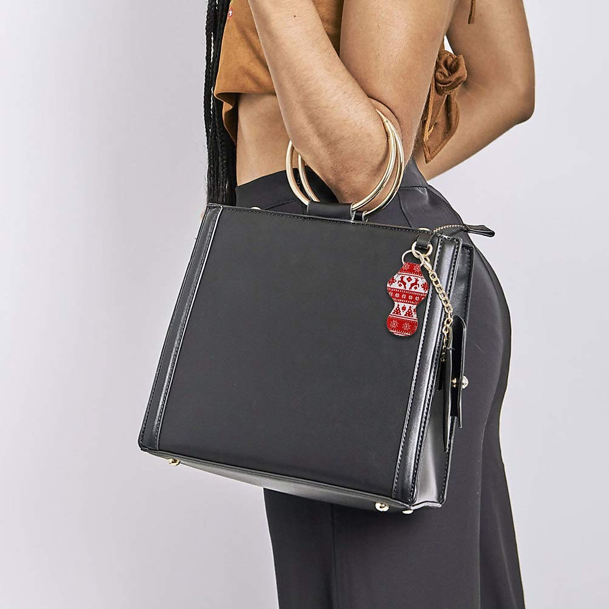 12Pcs Portable Lipstick Holder Keychain Neoprene Keyring Holder Lip Balm Case Pouch for Christmas