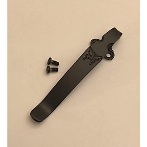 Black Titanium Deep Pocket Clip For Benchmade Griptilian 551BK 550SBK 553BK 551 553 550 Knife with Swallowtail Butterfly