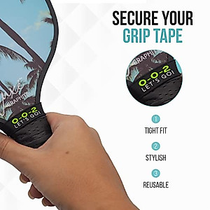 Palms-O-Aces Pickleball Grip Bands – Secures Grip Tape – One Size Fits All Paddle Handles – Silicone Pickleball Paddle Band-Double Sided Embossed Design Custom Pickleball Bands-Pickleball Paddle Bands