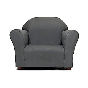 Keet Microsuede Children's Chair, Roundy, Charcoal 24x18x18 Inch (Pack of 1)