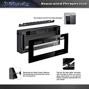 Xbeauty 30 inch Wall Mounted Recessed Electric Fireplace Insert, Flush Mount Linear Fireplace, Ultra-Thin Lightweight LED Fireplace Heater, Fit 2x4&2x6 Stud w/Touch Screen,Remote Control,1500W,Black