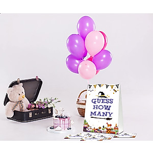 Halloween Bridal Shower Game Sign and Card, Halloween Guess How Many Party Game Set, 1 Sign With 50 Guess Tickets –LK-012