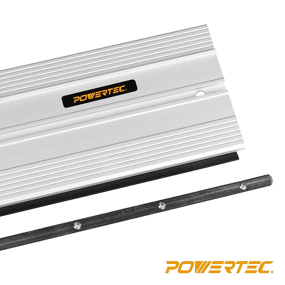 POWERTEC 71573 55” Track Saw Guide Rail Joining Set for Bosch Track Saws | Includes (2) Aluminium Extruded Guided Rails and (1) Guide Rail Connectors for Woodworking Projects