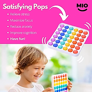 Mio Toys - Push & Pop Sensory Fidget Toy, Relieve Stress and Anxiety, Increase Focus and Attention, for Adults and Kids, Food Grade Silicone, Washable, Eco-Friendly (Tie-Dye Circle)