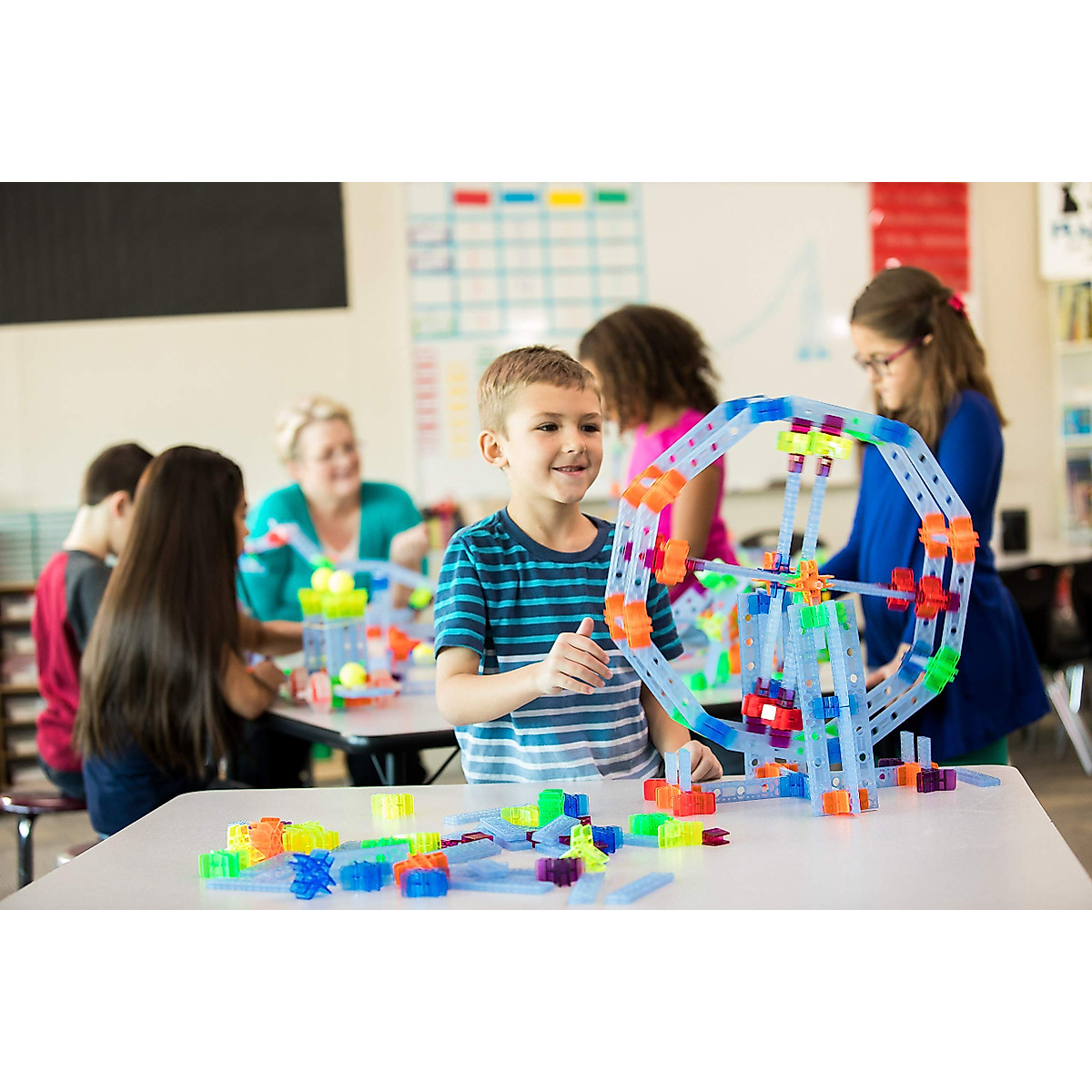 Brackitz Structures Educational STEM Manipulatives Building Block Toy | Sensory Learning Toys for Children PreK-6 | 320 Pc Set