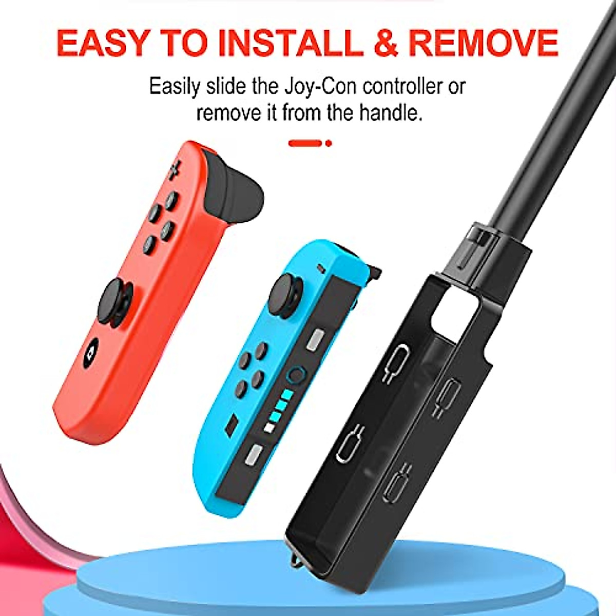 TiMOVO Golf Clubs Compatible with Nintendo Switch Mario Golf: Super Rush Game/Switch Sports, 2 Pack Golf Handle with Hand Strap Game Accessories Golf Grips Fit Switch/Switch OLED Controller, Black
