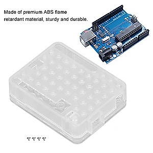 Electronic Housing, Flame Retardant Easy Connection Hollow Design ABS Circuit Board Case Quick Cooling with 4pcs Screw for Protection(Transparent)