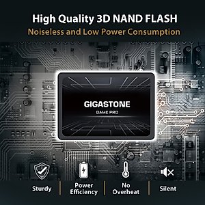 Gigastone SATA SSD 256GB 2.5 inch SSD 510MB/s Upgrade Laptop PC Memory and Storage PS4 HDD Replacement 2.5" Internal Solid State Hard Drives SATA III SLC Cache 3D NAND Game Pro Performance