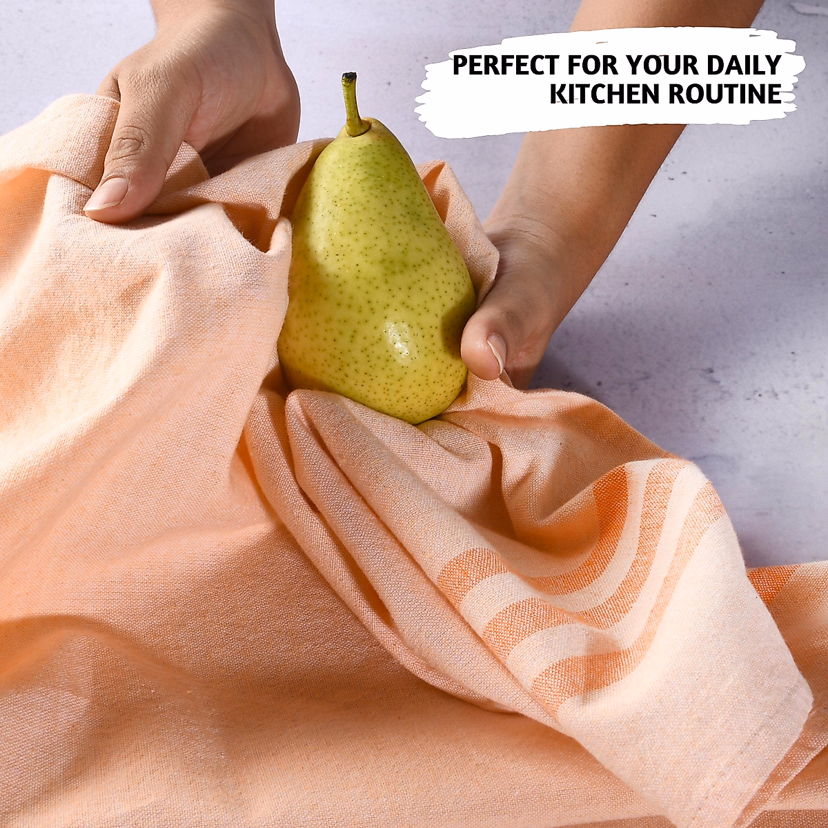 Folkulture Kitchen Towels with Hanging Loop, 100% Cotton Dish Towels or Tea Towels for Décor, Hand Towels or Kitchen Towels, 20 x 28 inches, Set of 3 (Autumn Sunset)