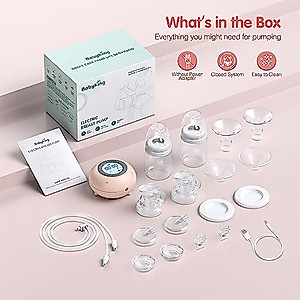 Breast Pump, BabyKing Electric Breast Pump with 3 Modes & 15 Levels, Pain Free Strong Suction Power, Ultra-Quiet Rechargeable for Travel & Home