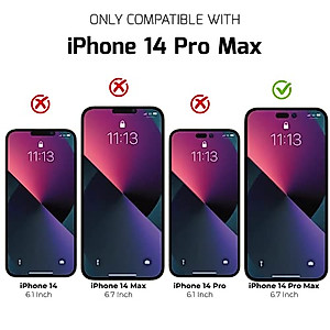 MASETECH iPhone 14 Pro Max Screen Protector Tempered Glass [Black Edge] Compatible with Apple Dynamic Island (2 Pack)