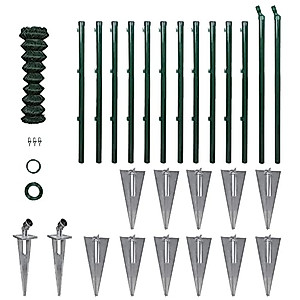 Chain Link Fence with Posts Spike Steel,Safety Fence Garden,Fence Garden Netting Chain Link Fence with Posts Steel Outdoor Residential Fencing for Yard Garden Farm 3'3"x82'