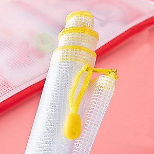 12 Pieces Mesh Zipper Pouch Document Folders Waterproof Plastic Mesh Bag for Business Makeup Board Game School Office Home Travel Storage