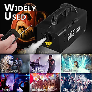 XWSTGEQ Fog Smoke Machine, 500 Watt Portable Smoke Machine with Wireless & Wired Remote Control for Halloween Wedding and Stage Effect