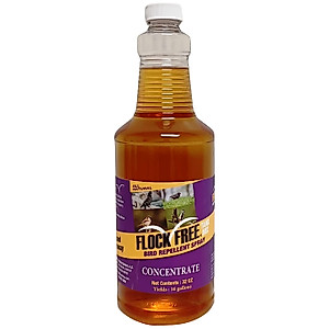 Bird Repellent Spray Concentrate, Residential Bird Problem Solution by Flock Free, 32 oz Concentrate, Makes up to 16 gallons