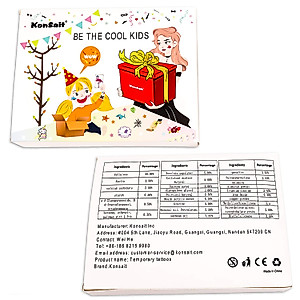 Konsait 300+pcs Temporary Tattoos for Kids Boys Girls Children's Birthday Party Bag Filler Gift Party Favors, 200+ Kids Fake Tattoo Stickers- Animal Fruit Butterfly Monster Fairy Panda Whale