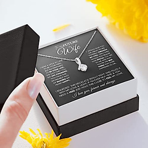 Fa Gifts to My Future Wife Necklace Future Wife Gifts Alluring Beauty Necklace With Message Card and Gift Box Future Wife Gifts Fiancee Gifts (Alluring Beauty Necklace)