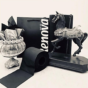 Renova Black Toilet Paper 3-Ply -Ideal for Decorating Your Home or Office - Pack of 6 Compact Rolls- 140 Sheets - Eco-label Certified - Dermatologically Tested - Septic Safe - Sustainable & Soft