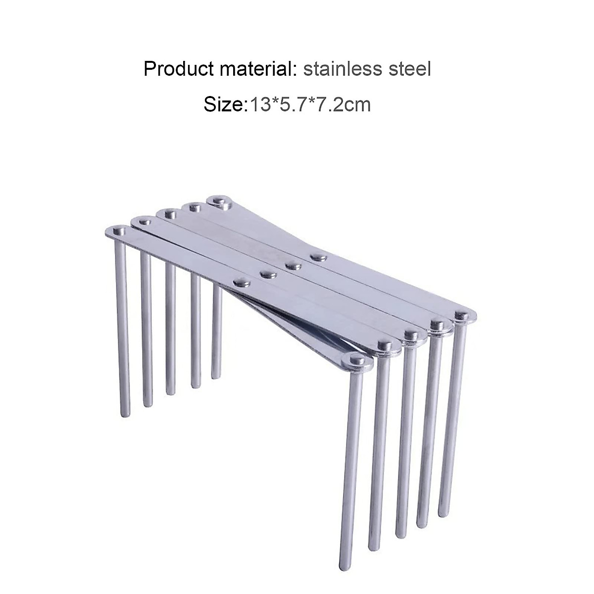 WskLinft Stainless Steel Pot Lid Holder, Multipurpose Storage Rack, Foldable, Adjustable Length, 13cm x 5.7cm x 7.2cm