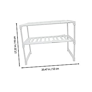 SOLUSTRE Sink Rack Water Trough Cabinet Storage Shelf White Storage Shelves Under Sink Organizer Drawer Kitchen Storage Rack Home Organizing Rack Pp, Stainless Steel White Storage Organizer
