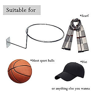 SnowTing Set of 6 Metal Hat Holder Wall Mount Hat Caps Wigs Organizer Display Racks Cowboy Ball Holder Hanger Hooks Hat Stand Display Wall Rack Silver