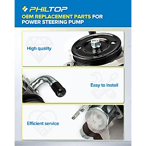 PHILTOP 21-5440 Power Steering Pump Fit For 2004-2009 Spectra 2.0L, 2005-2010 Sp-ortage 2.0L, 2005-2009 Tucson 2.0L; Spectra5 Power Steering Pump with Pulley