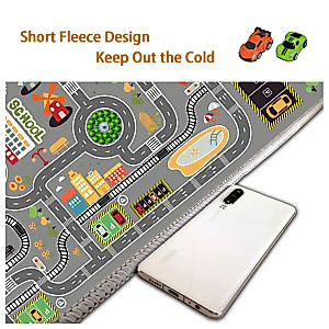 GOJAGOT Kids Carpet Playmat, Car Rugs for Kids Toy Cars, Toddler Activity Mat for Race Cars and Toys, Play Rug Kids Makes a Fun Gift Idea for Boys & Girls.(Gray, 2'6"x4')