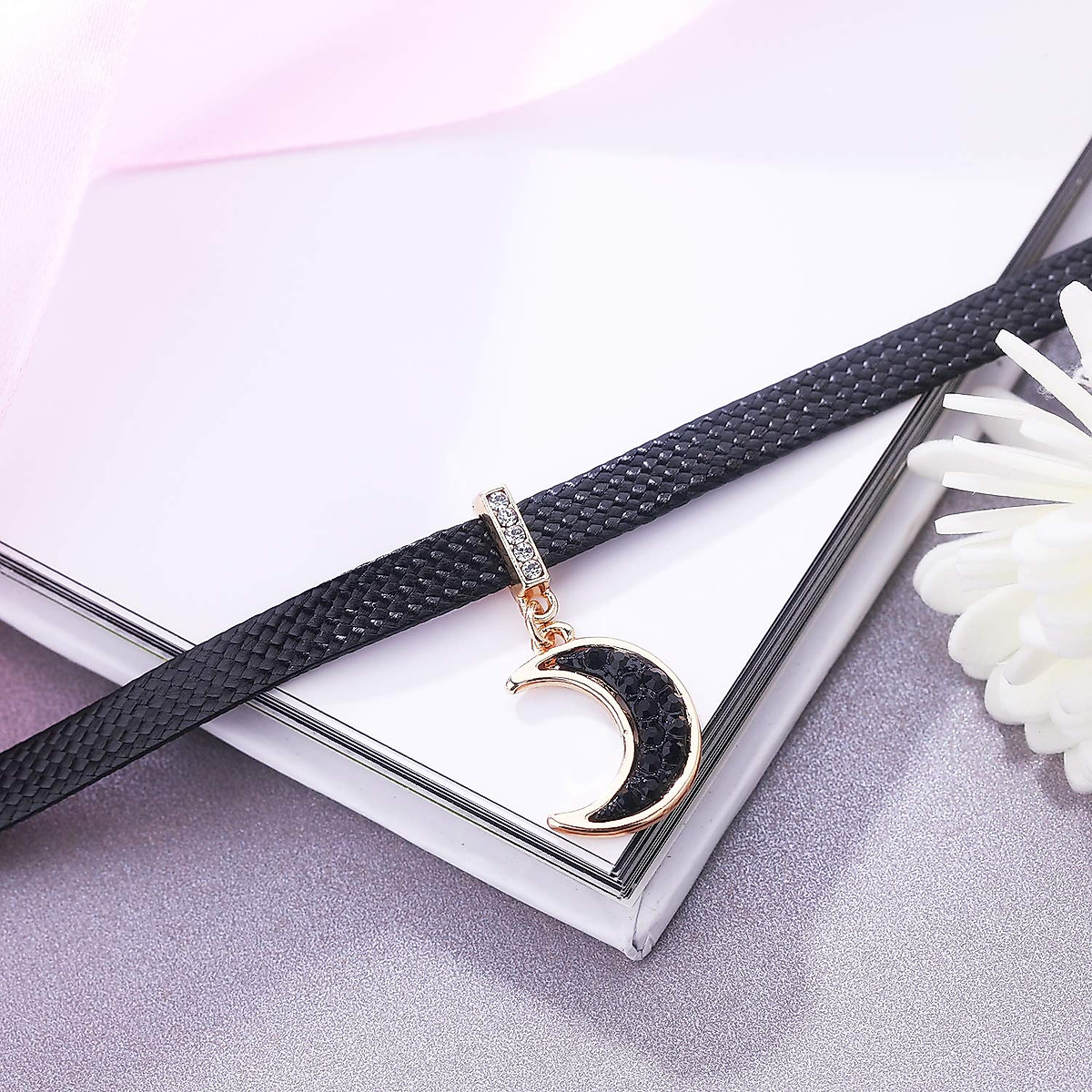 Yonhon Black Moon Choker Necklace for Women