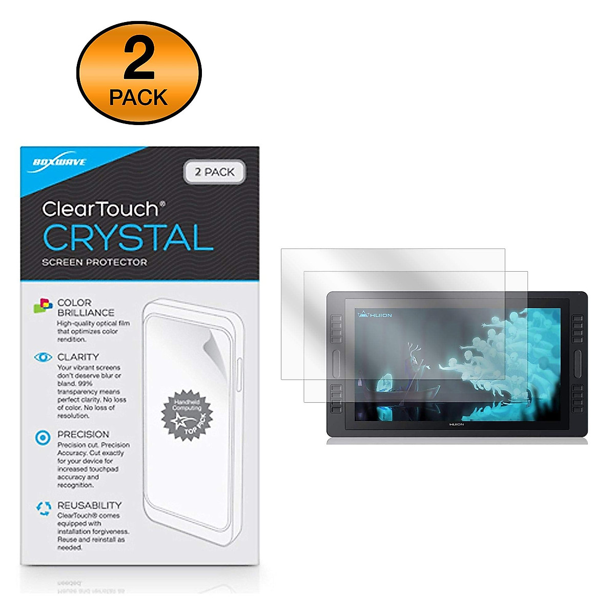 BoxWave Screen Protector Compatible With Huion KAMVAS Pro 20 GT-192 - ClearTouch Anti-Glare (2-Pack), Anti-Fingerprint Matte Film Skin for Huion KAMVAS Pro 20 GT-192