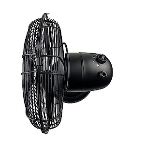 Good Housekeeping 92603 12" Retro Table Fan in Matte Black