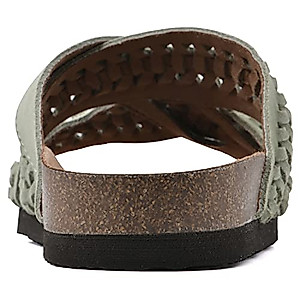 WHITE MOUNTAIN Women's Harding Footbed Sandal, Sage Green/Suede, 9 M