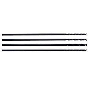 MAXTOOL 5/32"x6" 4pcs Identical Aircraft Extension Drills HSS M2 Extra Long Deep Twist Drill Bits Straight Shank Fully Ground Black; ACF02B06R10P4