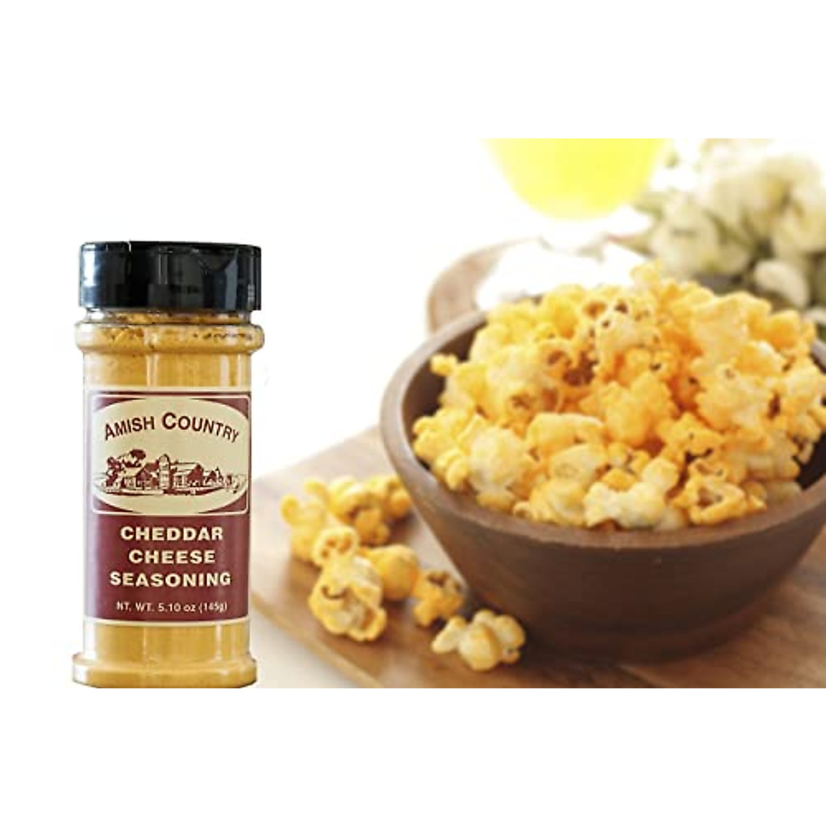 Amish Country Popcorn | Cheddar Cheese Popcorn Seasoning - 5.1 oz | Old Fashioned, Non-GMO and Gluten Free