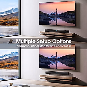 W-KING 70W Sound Bars for TV with Subwoofer (Built-in), 2.0ch TV Sound Bar Surround Sound Speakers, Bluetooth/HDMI-ARC/Optical/Coaxial/AUX/RCA/USB Drive, 35.4" TV Speakers Soundbar with SUB Out/3-EQ