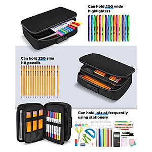 Zannaki Big Capacity Storage Pouch Marker Pen Pencil Case Simple Stationery Bag Box Art Tool & Sketch Storage Boxes for Bullet Journal Middle High School Office College Student Girl Women Adult Teen