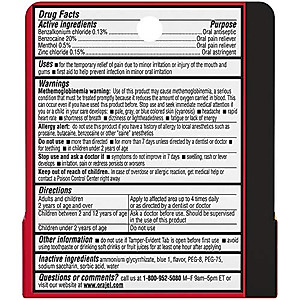 Orajel 4X for Toothache & Gum Pain Severe Gel Tube, No Color, 0.25 Ounce