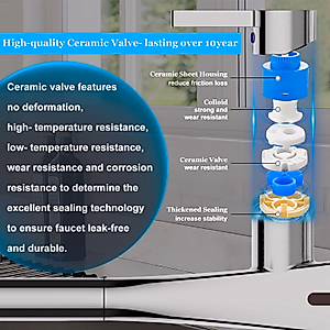 Touchless Kitchen Faucet, ANBSR Kitchen Sink Faucet with Pull Down Sprayer, High Arc Pulldown Single Handle for Motion Sensor, One Hole and 3 Hole 3 Setting Polished Chrome Touch Kitchen Faucet