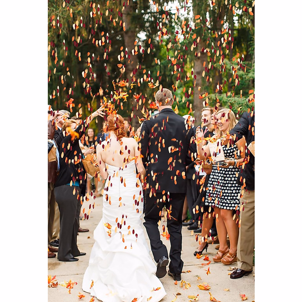 Fall Birthday Party Decorations/Fall Confetti Thanksgiving Decorations/Maroon Orange Confetti/Graduation Burgundy Orange Pumpkin Table Decorations/Burgundy Orange Weddings