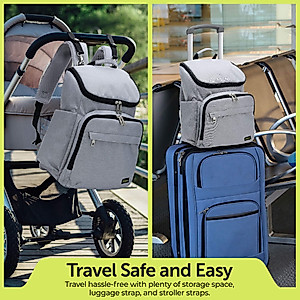 Diaper Backpack for Mom and Dad - Stylish Designer Diaper Bag for Women and Men, Boys and Girls - Baby Bookbag Includes Changing Pad, Large Roomy Pockets, Insulated Pouch - Great For Travel