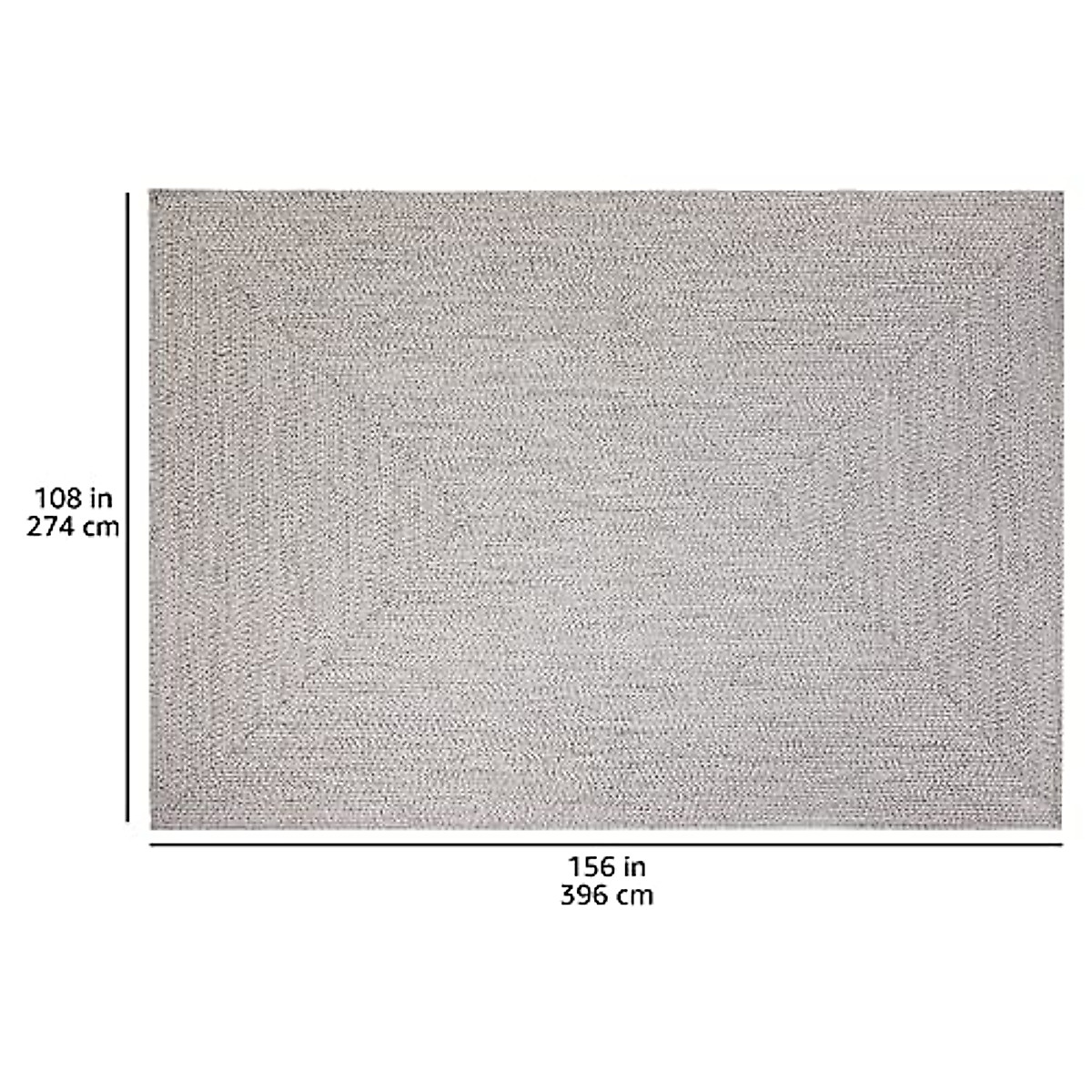 Amazon Basics Rectangular Outdoor Rug For Patio and Balcony, Grey, 13 ft L x 9 ft W