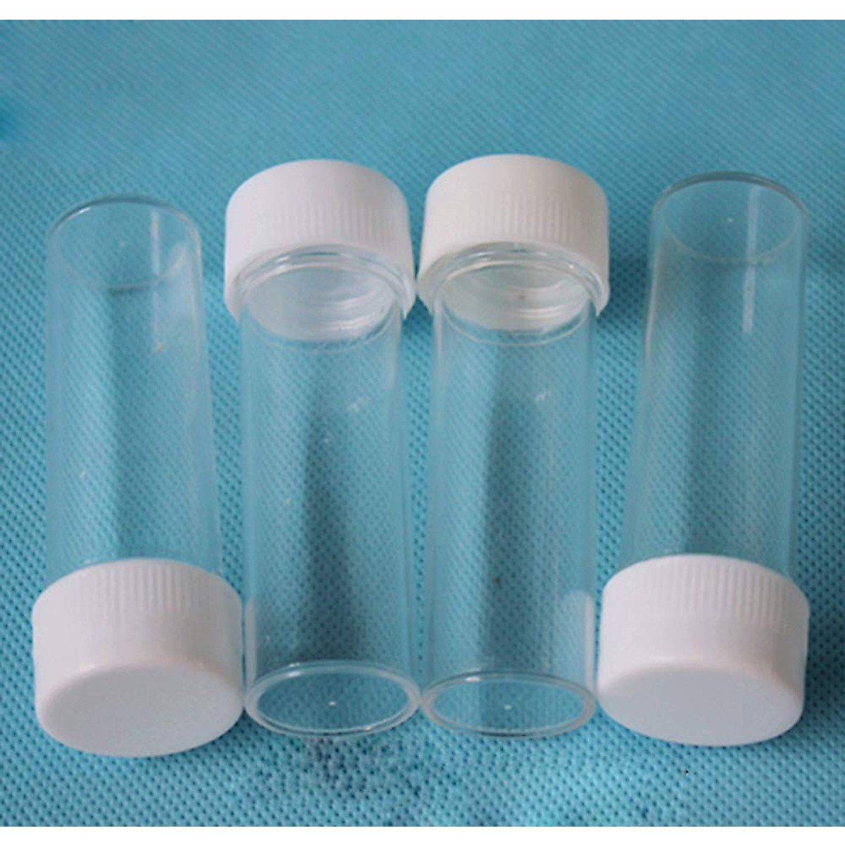 12Pcs 25ml Plastic Vial Tube with Screw Caps Test Tubes Sample Vial Storage Containers for Lab Scientific Experiments